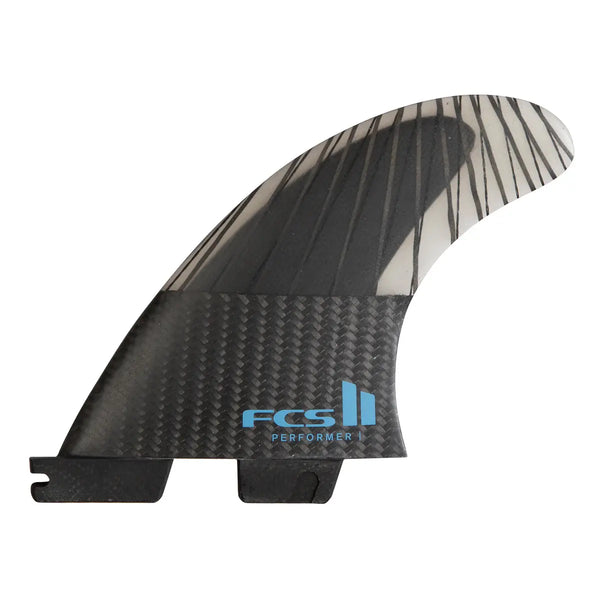 FCS II Performer PC Carbon Tri Fin Set - Large - Tranquil Blue