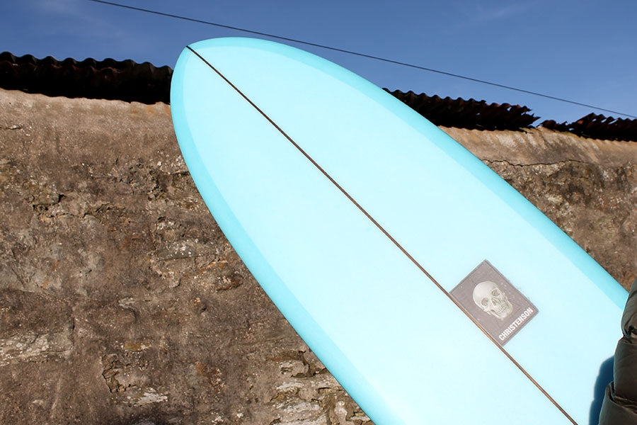 Christenson Flat Tracker Surfboard - 7'6" pale blue