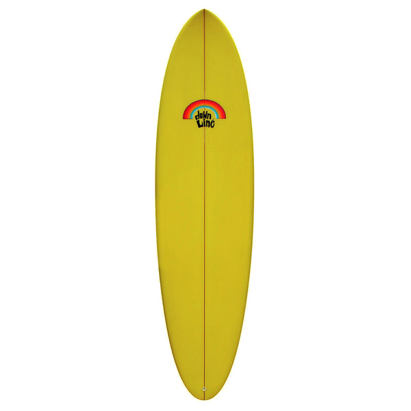 DTL Surf Co. Old Fella Surfboard - Yellow Spray/Red Rainbow