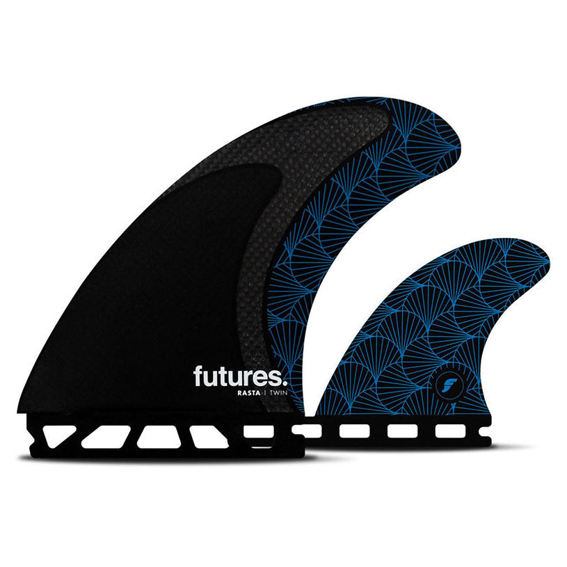 Futures Fins Rasta Twin + 1 Honeycomb Fin Set - Black/Blue